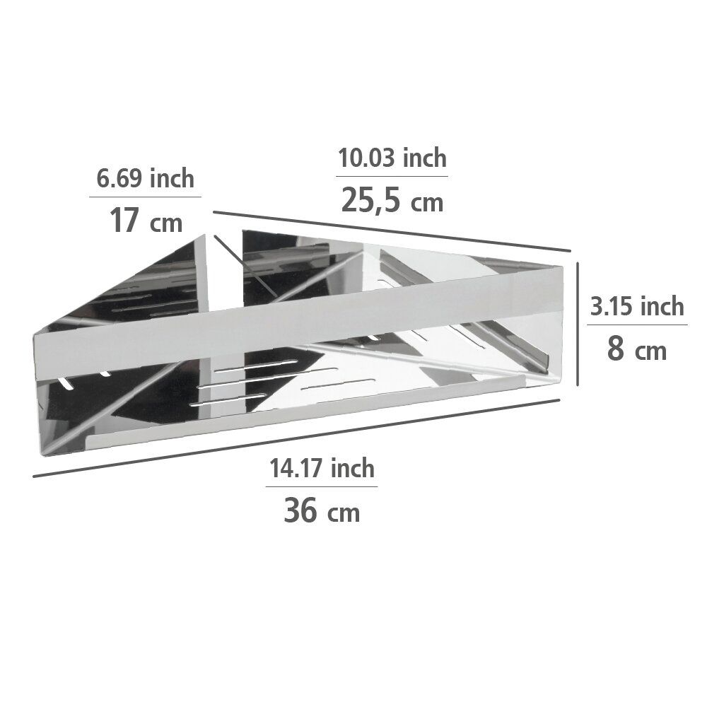 Étagère d'angle Fixation sans percer avec une pastille adhésive ...